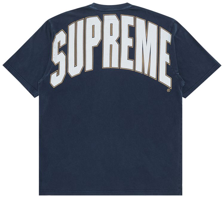 Buy Supreme Cracked Back Arc Short-Sleeve Top 'Navy' - FW24KN52 NAVY | GOAT