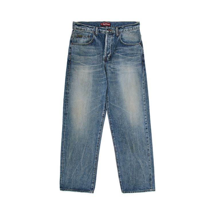 Buy Supreme Distressed Loose Fit Selvedge Jean 'Washed Indigo ...