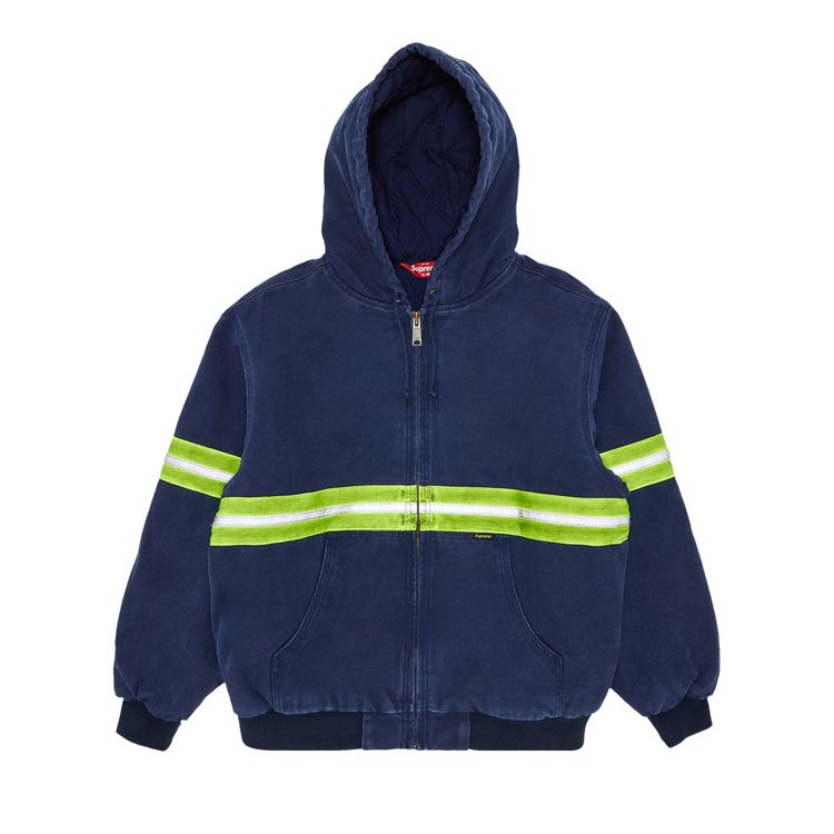 Buy Supreme Reflective Stripe Hooded Work Jacket 'Navy' - FW24J32 NAVY ...