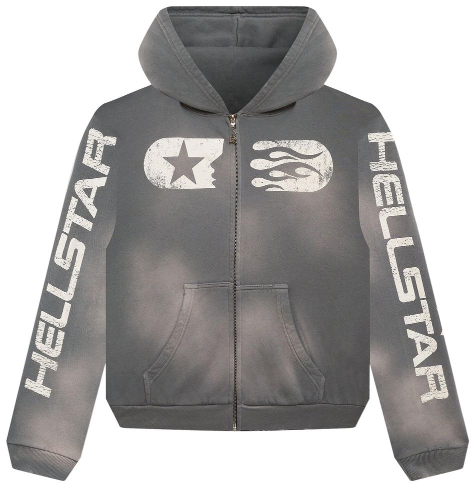 Buy Hellstar Studios Zip Hoodie 'Grey' - HS03ZIP001 GREY | GOAT