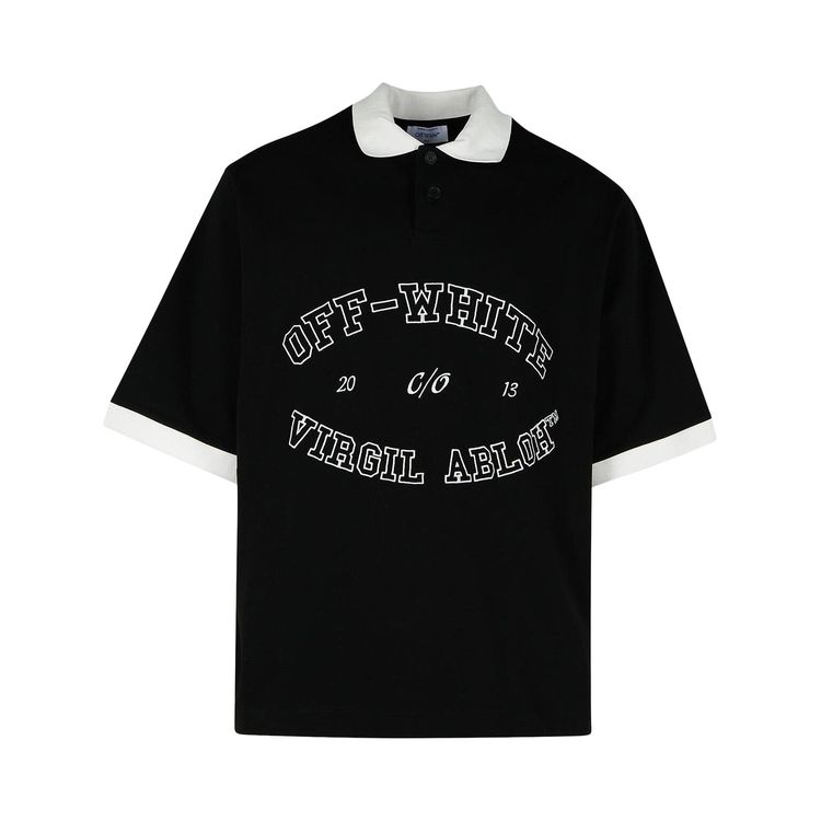 Buy Off-White College Short-Sleeve Polo 'Black/White ...