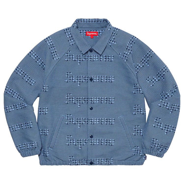 Buy Supreme Houndstooth Logos Snap Front Jacket 'Blue' - FW20J13 BLUE ...