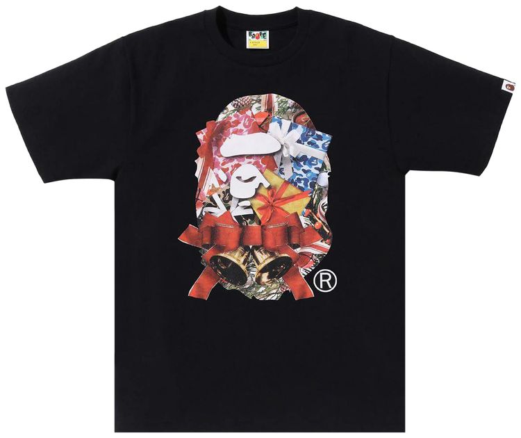 Buy BAPE Christmas Ape Head Tee 'Black' - 0039 1FW220103CAHT BLAC | GOAT