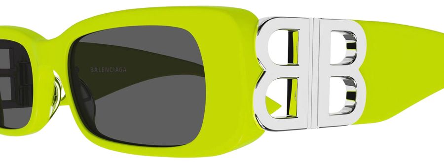 Buy Balenciaga Rectangular Sunglasses 'Yellow/Silver/Grey' - BB0096S ...