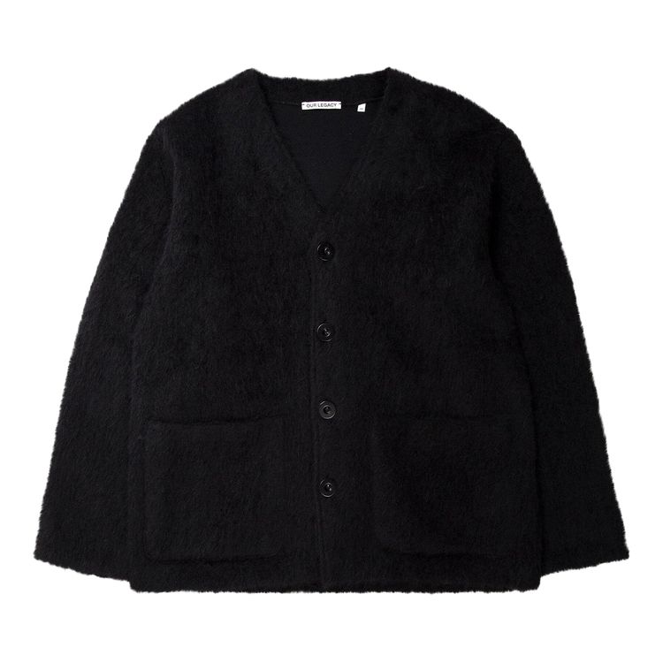 Buy Our Legacy V-Neck Mohair Cardigan 'Black' - M4206CBM FW24 | GOAT