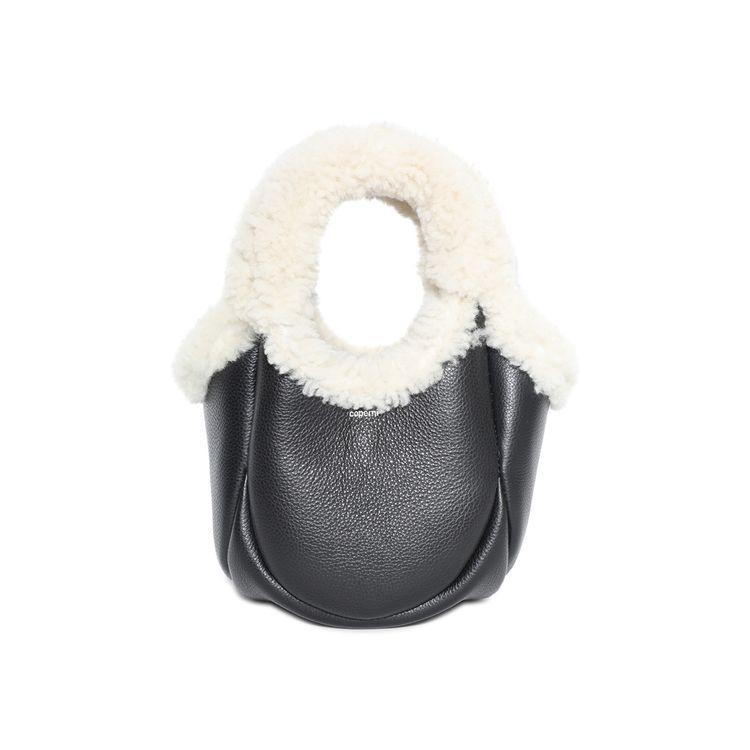 Buy Coperni Shearling Mini Bucket Swipe Bag 'Black/White' - COPBA69840S ...