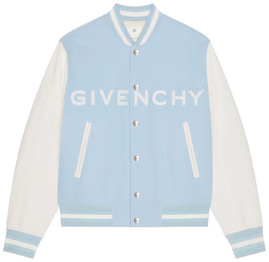 Buy Givenchy Varsity Jacket 'White/Sky Blue' - BM011S6Y16 194 | GOAT