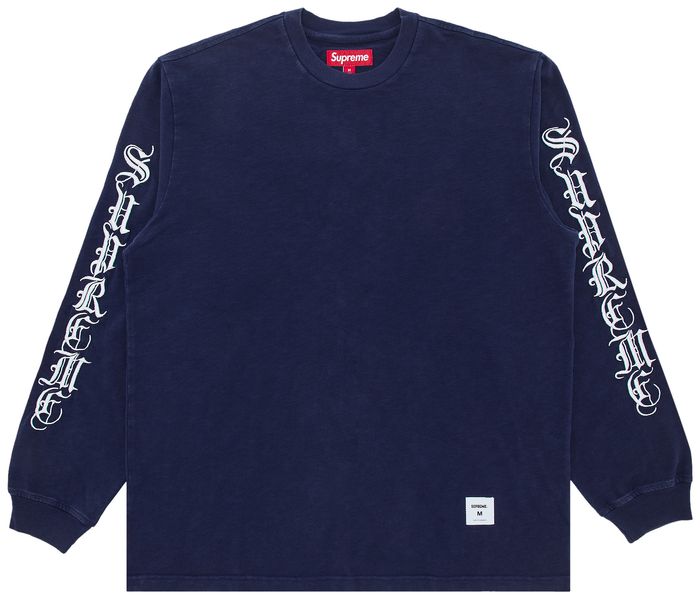 Buy Supreme Old English Long-Sleeve Top 'Navy' - FW24KN32 NAVY | GOAT