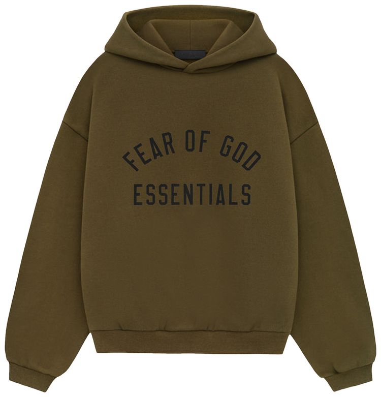 Buy Fear of God Essentials Kids Fleece Hoodie 'Olive' - 785BT242044K | GOAT