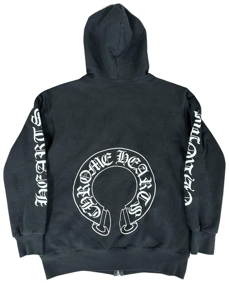 Buy Chrome Hearts Zip Up Hoodie 'Black' - 011 074350 | GOAT