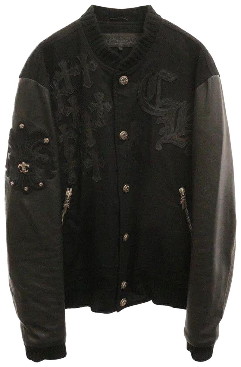Buy Chrome Hearts Multi Patch Letterman Varsity Jacket 'Black' - 1383 ...