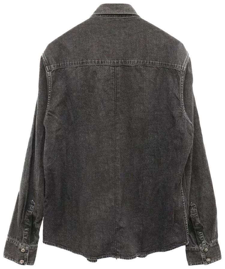 Buy Chrome Hearts Cross Patch Denim Loose Ends Button Up Shirt 'Black ...