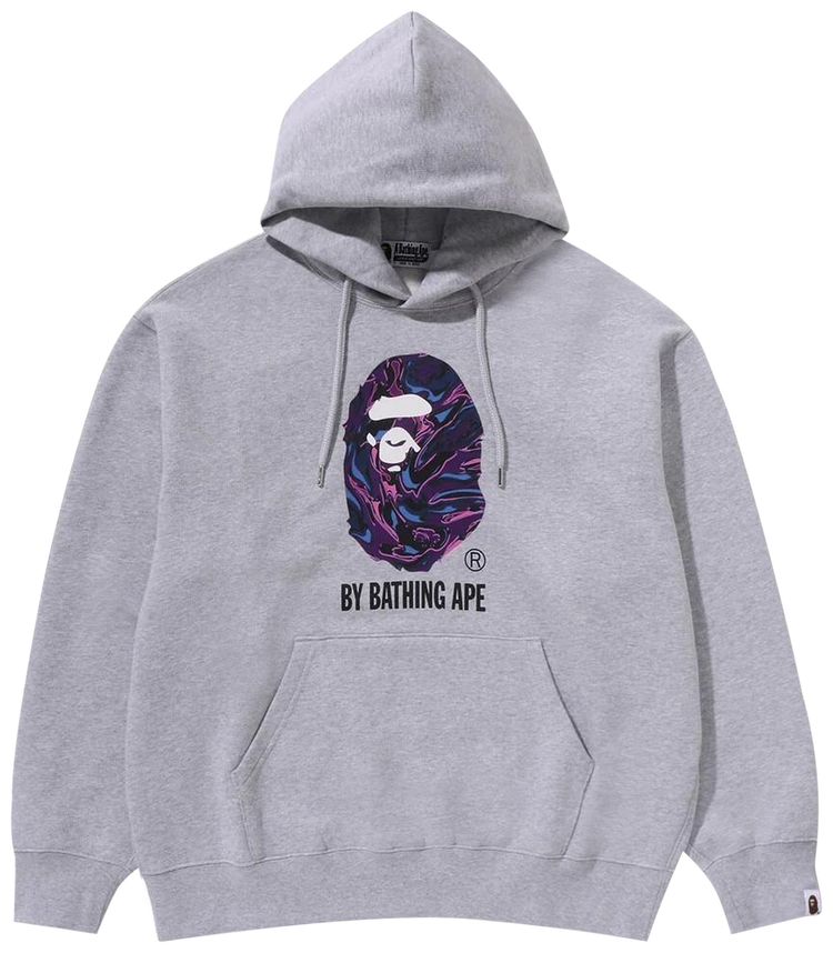 Buy BAPE Marbling Camo By Bathing Ape Relaxed Fit Pullover Hoodie 'Grey ...