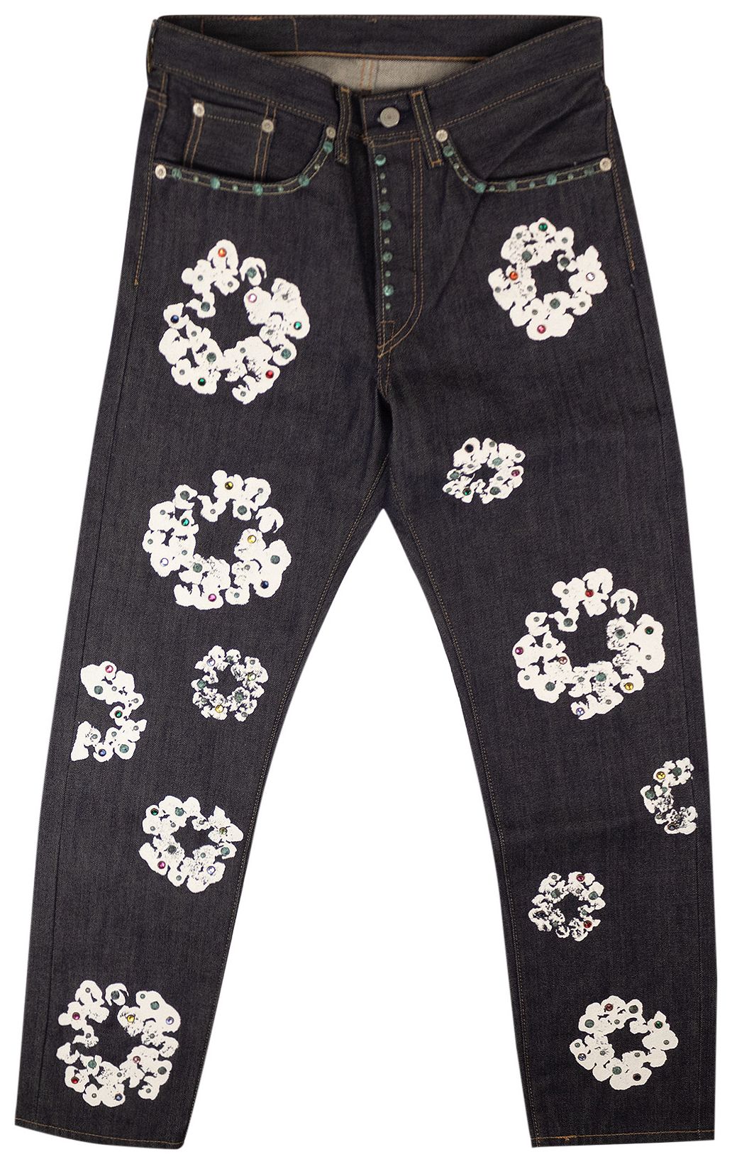 Buy Denim Tears Rhinestone Wreath Jeans 'Indigo' - 400 902 46 | GOAT