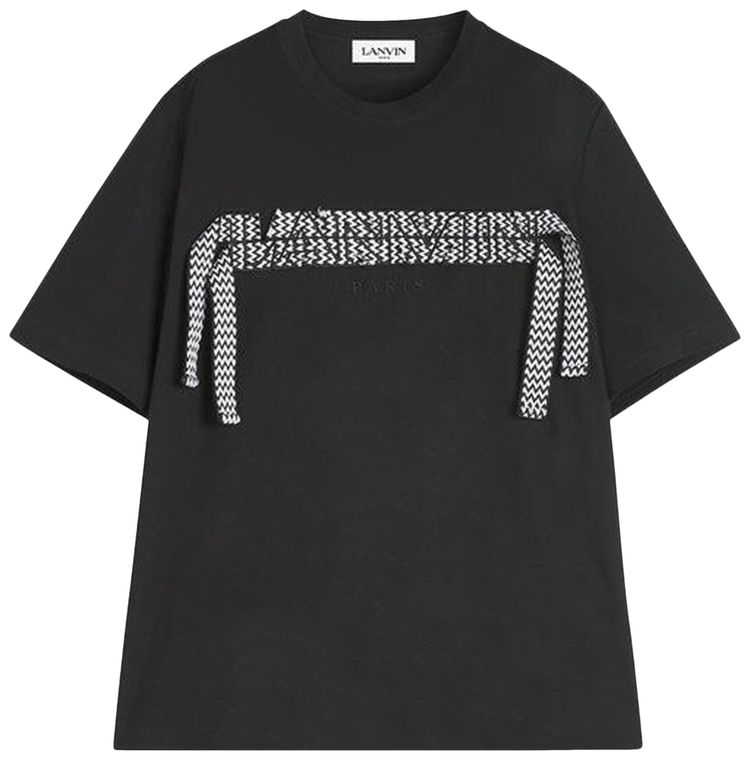 Buy Lanvin Curb Lace T-Shirt 'Black' - RM TS0010 J198 H24 10 | GOAT