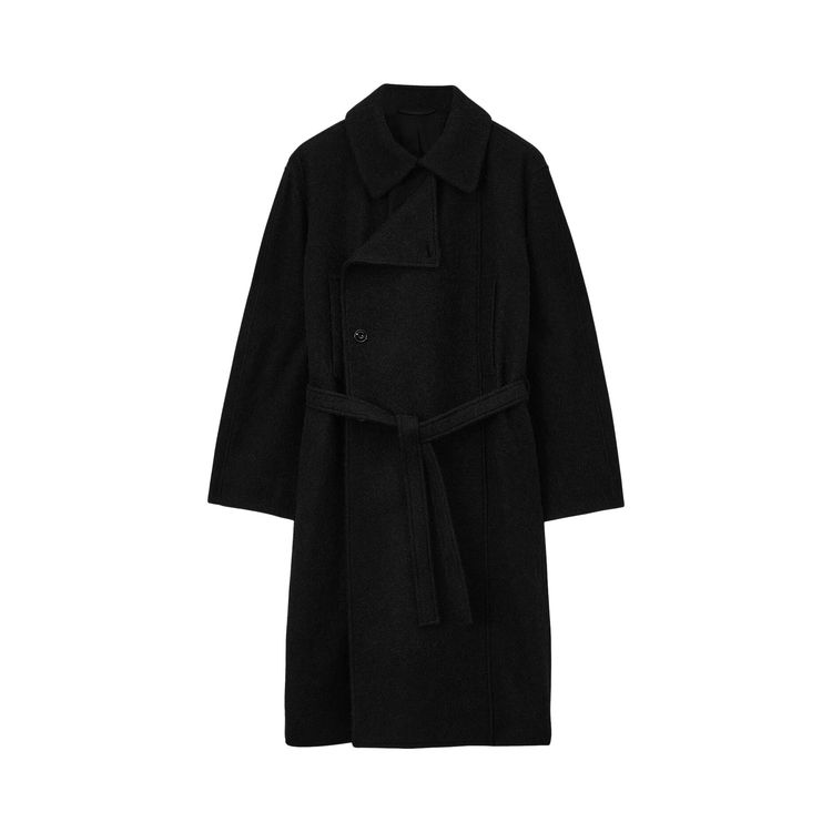 Buy Lemaire Asymmetrical Bathrobe Coat 'Black' - CO1064 LF504 BK999 | GOAT