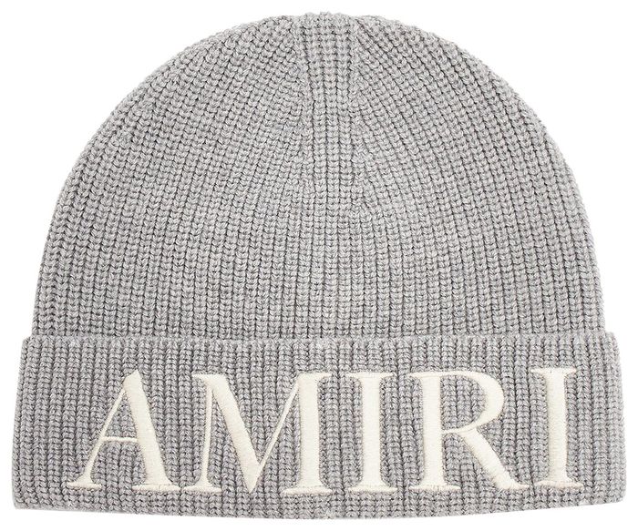 Buy Amiri Logo Embroidered Beanie 'Grey' - AMHAEA1011 GREY | GOAT