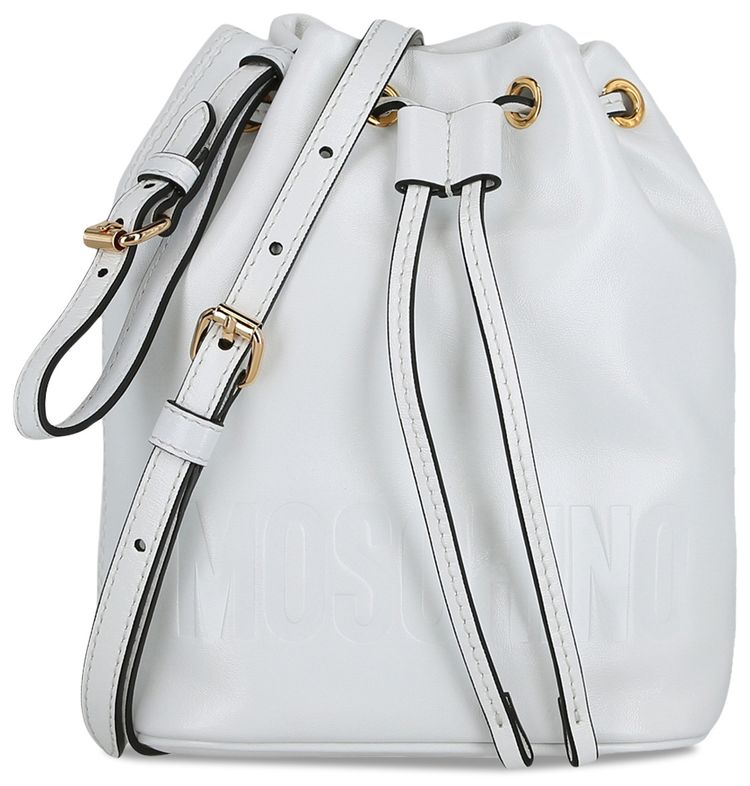 Buy Moschino Logo Bucket Bag 'White' - 8401 8018 0001 | GOAT