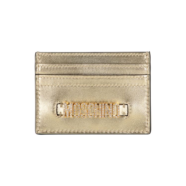 Buy Moschino Logo Belt Crystal Embellished Card Holder 'Platinum ...
