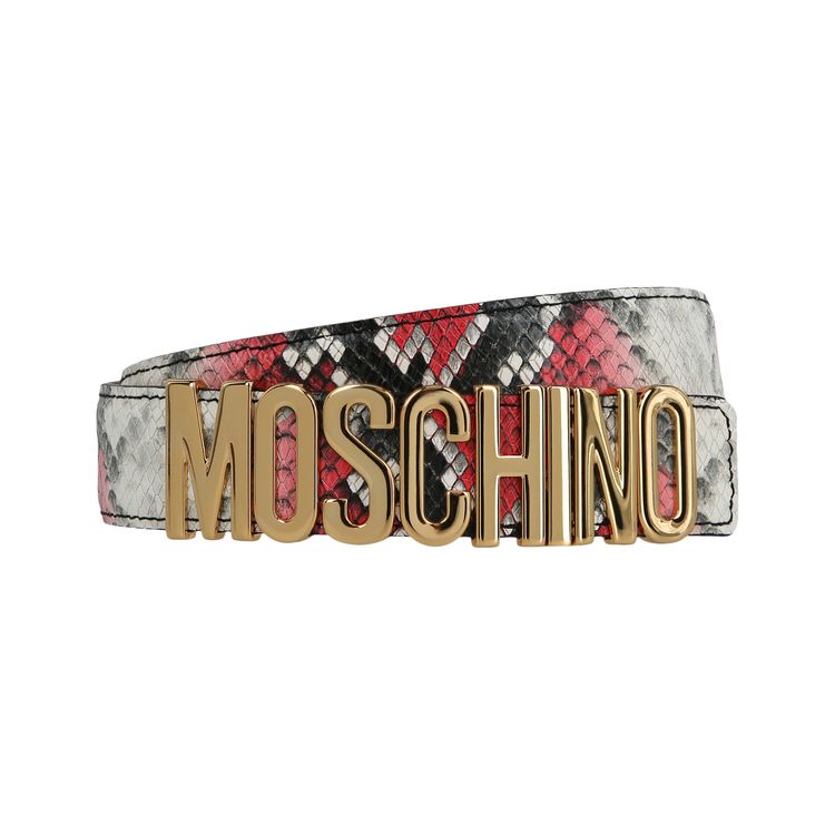 Buy Moschino Logo Lettering Python-Print Belt 'Fantasy Red' - 8004 8010 ...