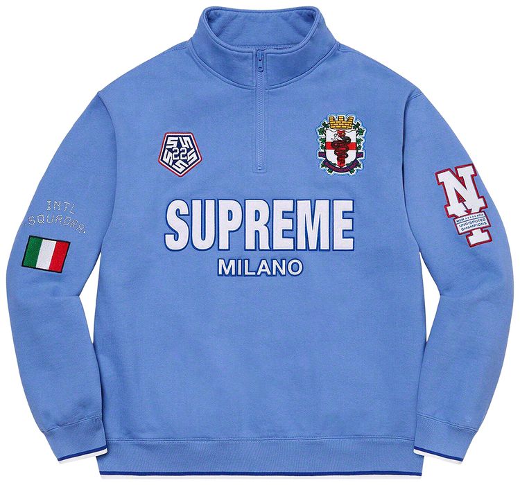 Buy Supreme Milano Half Zip Pullover 'Light Blue' - FW22SW66 LIGHT BLUE ...