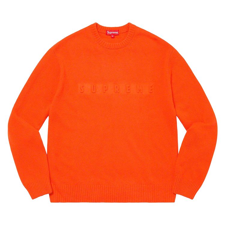 Buy Supreme Embossed Sweater 'Orange' - FW22SK35 ORANGE | GOAT