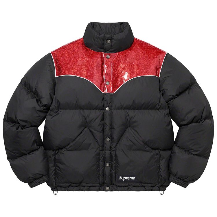 Buy Supreme Glitter Yoke Down Puffer Jacket 'Black' - FW22J94 BLACK | GOAT