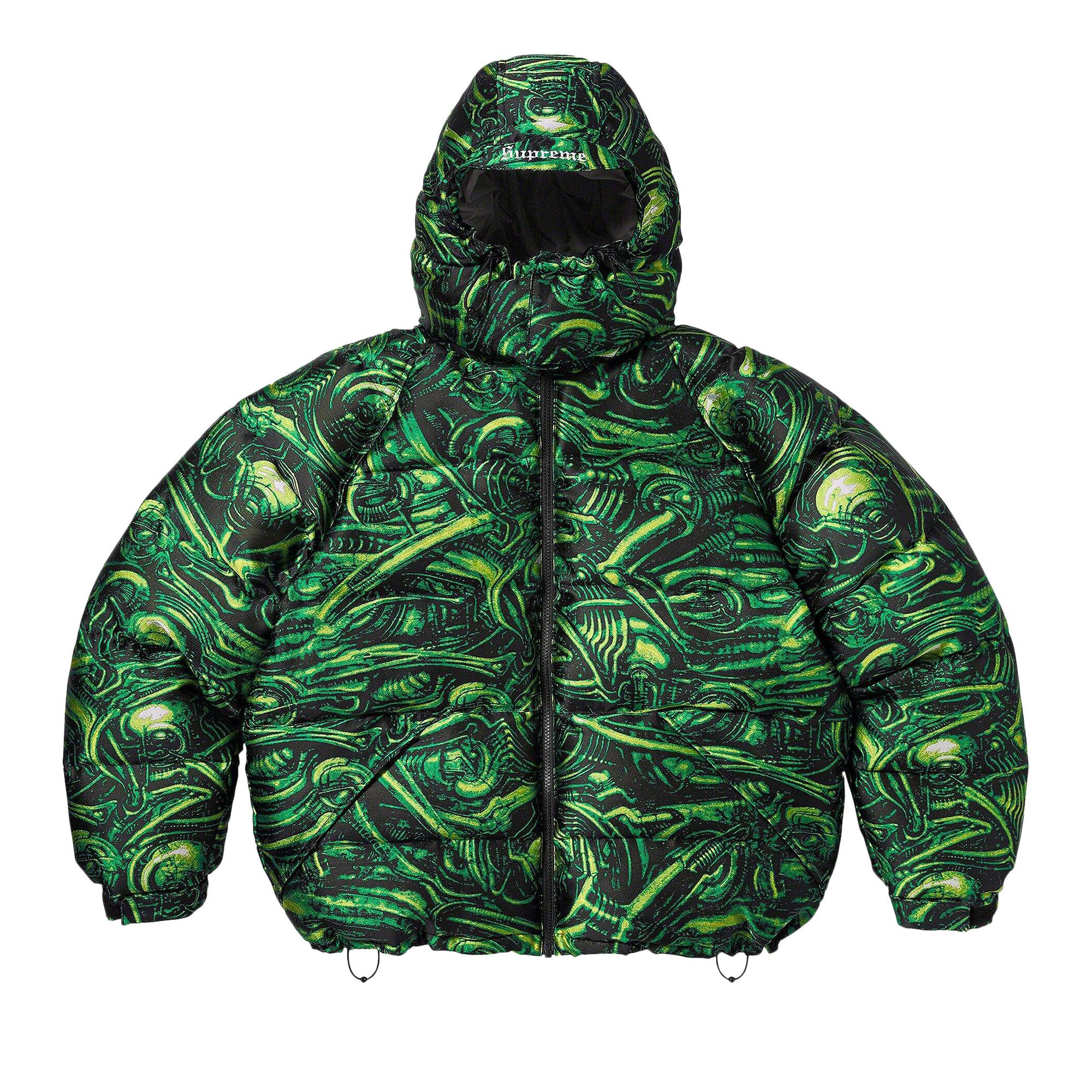 Buy Supreme H.R. Giger Jacquard Down Puffer Jacket 'Green Buy Supreme H.R. Giger Jacquard Down Puffer Jacket 'Green