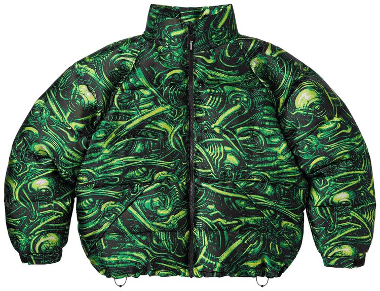 Buy Supreme H.R. Giger Jacquard Down Puffer Jacket 'Green' - FW23J99 ...