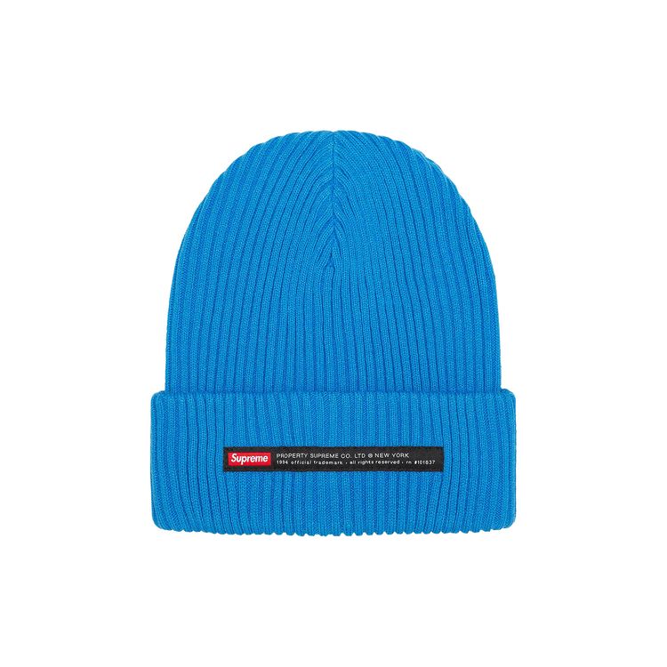 Buy Supreme Property Label Beanie 'Bright Blue' - FW22BN61 BRIGHT BLUE ...