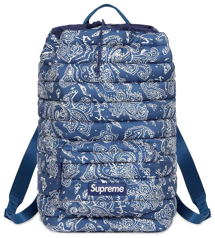 Buy Supreme Puffer Backpack 'Blue Paisley' - FW22B17 BLUE PAISLEY | GOAT