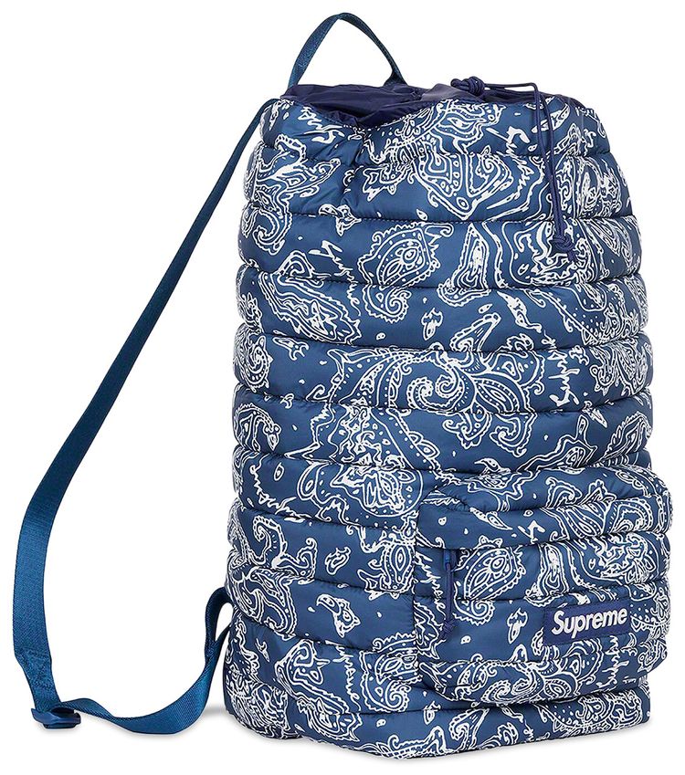 Buy Supreme Puffer Backpack 'Blue Paisley' - FW22B17 BLUE PAISLEY | GOAT
