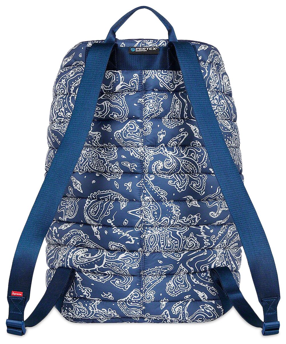 Buy Supreme Puffer Backpack 'Blue Paisley' - FW22B17 BLUE PAISLEY | GOAT