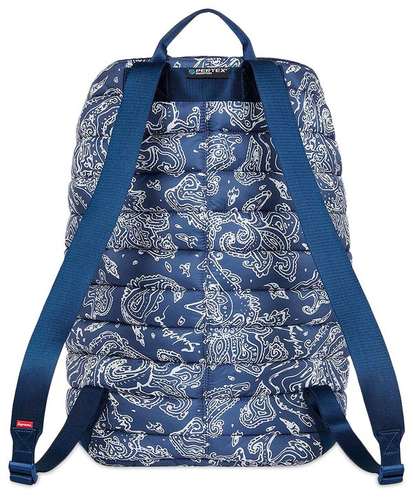 Buy Supreme Puffer Backpack 'Blue Paisley' - FW22B17 BLUE PAISLEY | GOAT