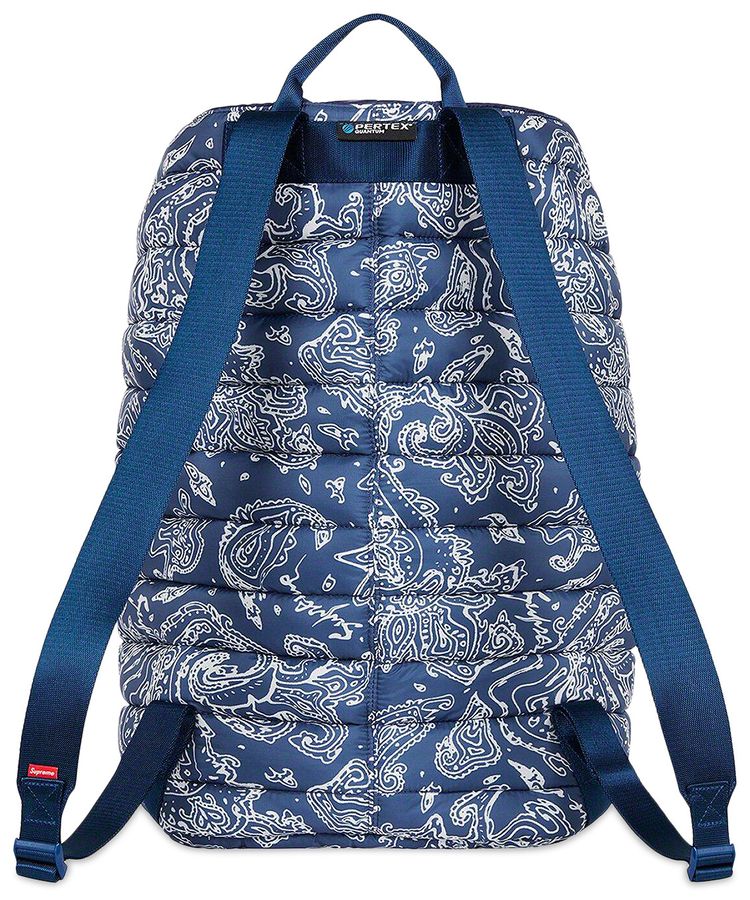 Buy Supreme Puffer Backpack 'Blue Paisley' - FW22B17 BLUE PAISLEY | GOAT