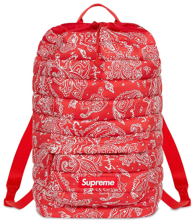 Buy Supreme Puffer Backpack 'Red Paisley' - FW22B17 RED PAISLEY | GOAT
