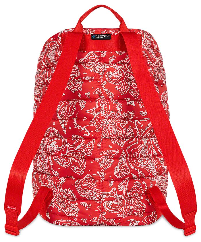 Buy Supreme Puffer Backpack 'Red Paisley' - FW22B17 RED PAISLEY | GOAT