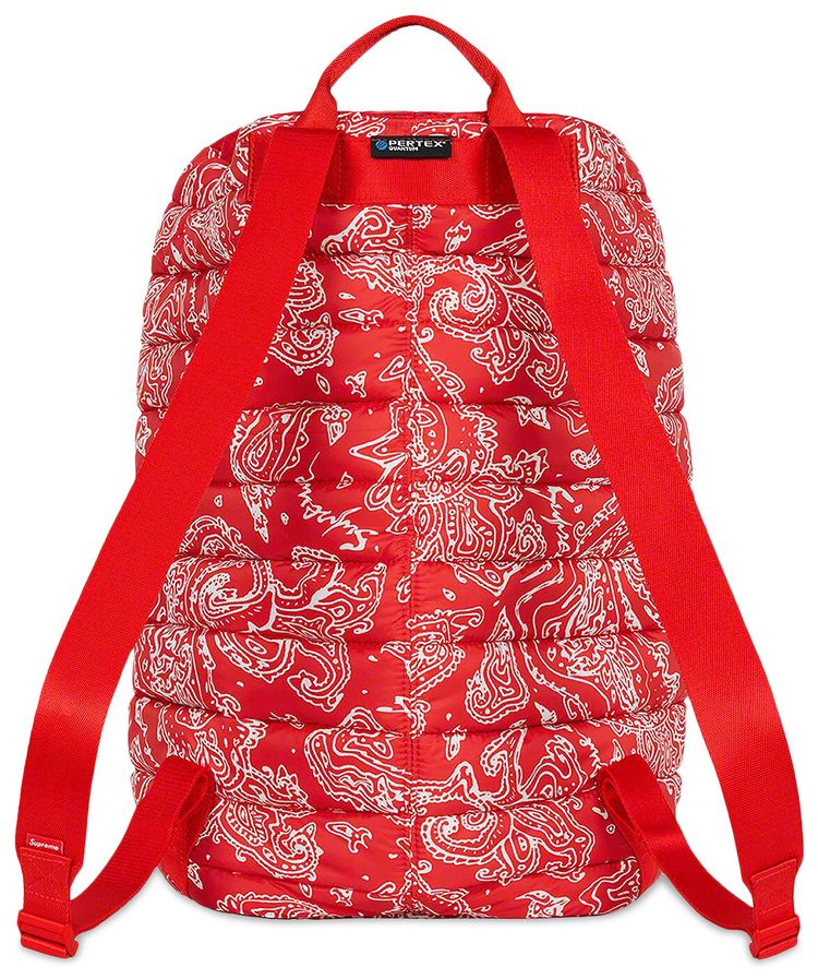 Buy Supreme Puffer Backpack 'Red Paisley' - FW22B17 RED PAISLEY | GOAT