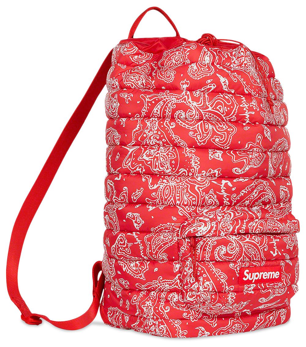 Buy Supreme Puffer Backpack 'Red Paisley' - FW22B17 RED PAISLEY | GOAT