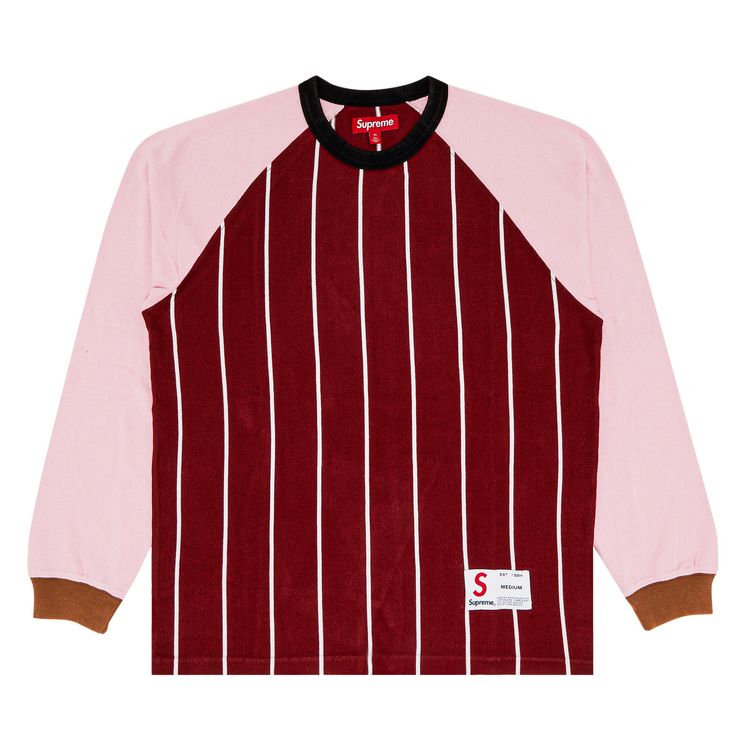 Buy Supreme Stripe Raglan Long-Sleeve Top 'Maroon' - FW24KN11 MAROON | GOAT
