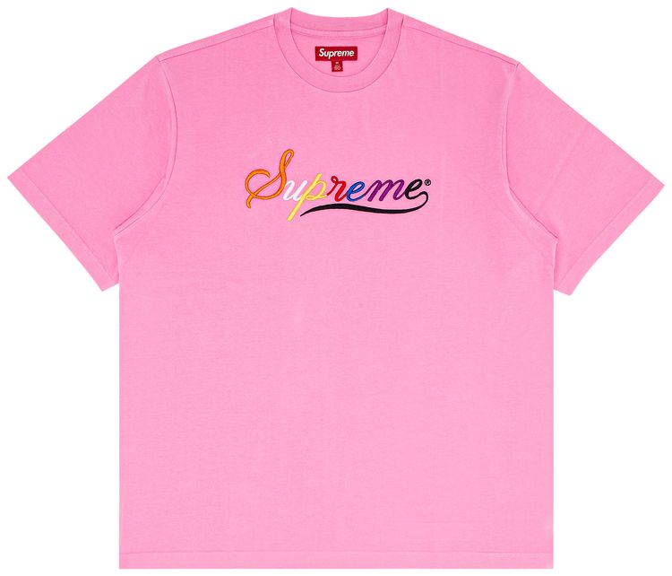Buy Supreme Cursive Short-Sleeve Top 'Pink' - FW24KN53 PINK | GOAT