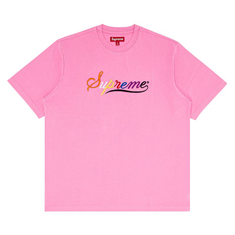 Buy Supreme Cursive Short-Sleeve Top 'Pink' - FW24KN53 PINK | GOAT