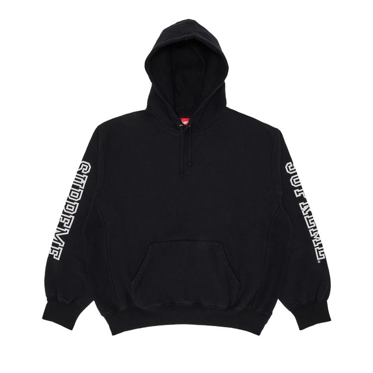 Buy Supreme Collegiate Sleeve Hooded Sweatshirt 'Black' - FW24SW17 ...