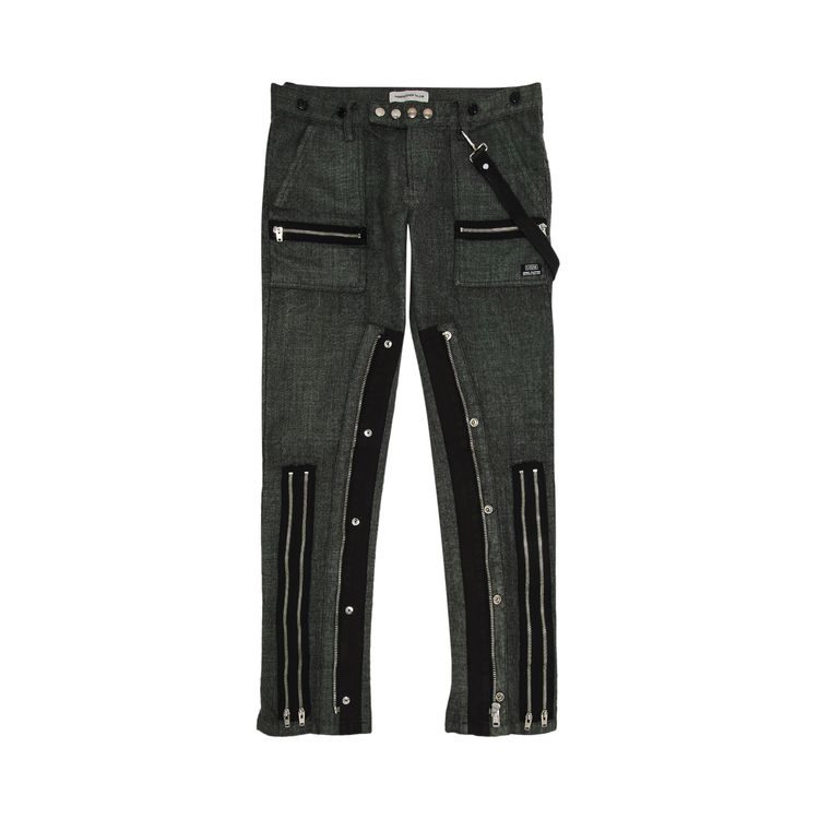 Buy Undercover Multi Zipper Houndstooth Trousers 'Black' - 0611 ...