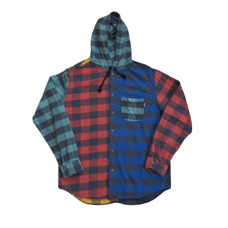 Buy Supreme Hooded Buffalo Plaid Flannel 'Multi' - FW170318 MULTI | GOAT