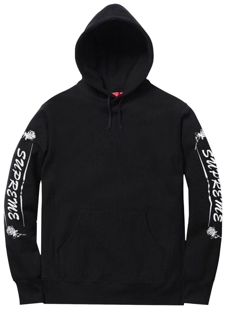 Buy Supreme Rose Hoodie 'Black' - FW160106 BLACK | GOAT