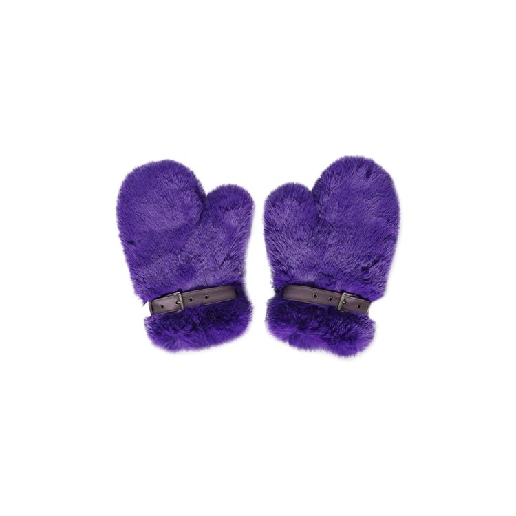 Buy Acne Studios Fluffy Buckle Mittens 'Purple' - C80207 GOAT PURP | GOAT