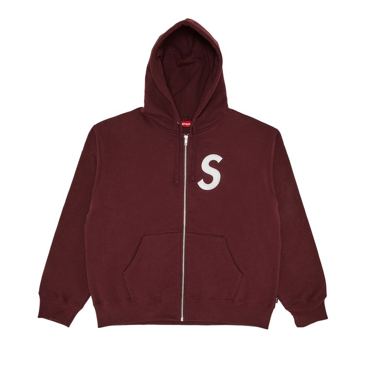 Buy Supreme S Logo Zip Up Hooded Sweatshirt 'Maroon' - FW24SW24 MAROON ...