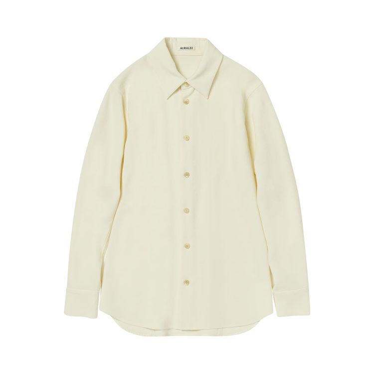 Buy Auralee Tense Wool Double Cloth Shirt 'Ivory' - A24AS01WP IVOR | GOAT