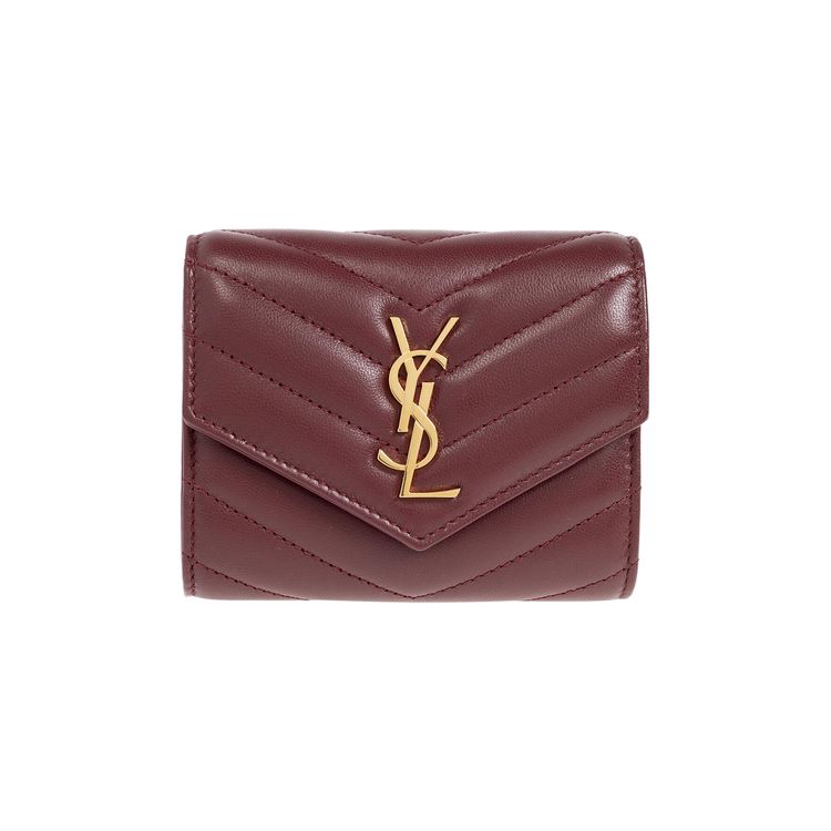Buy Saint Laurent Cassandre Matelassé Multi-Fold Wallet 'Rouge Merlot ...